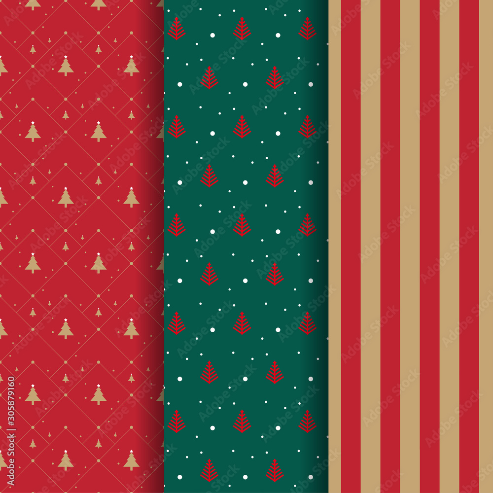Collection of illustration Christmas theme patterns Stock Vector ...