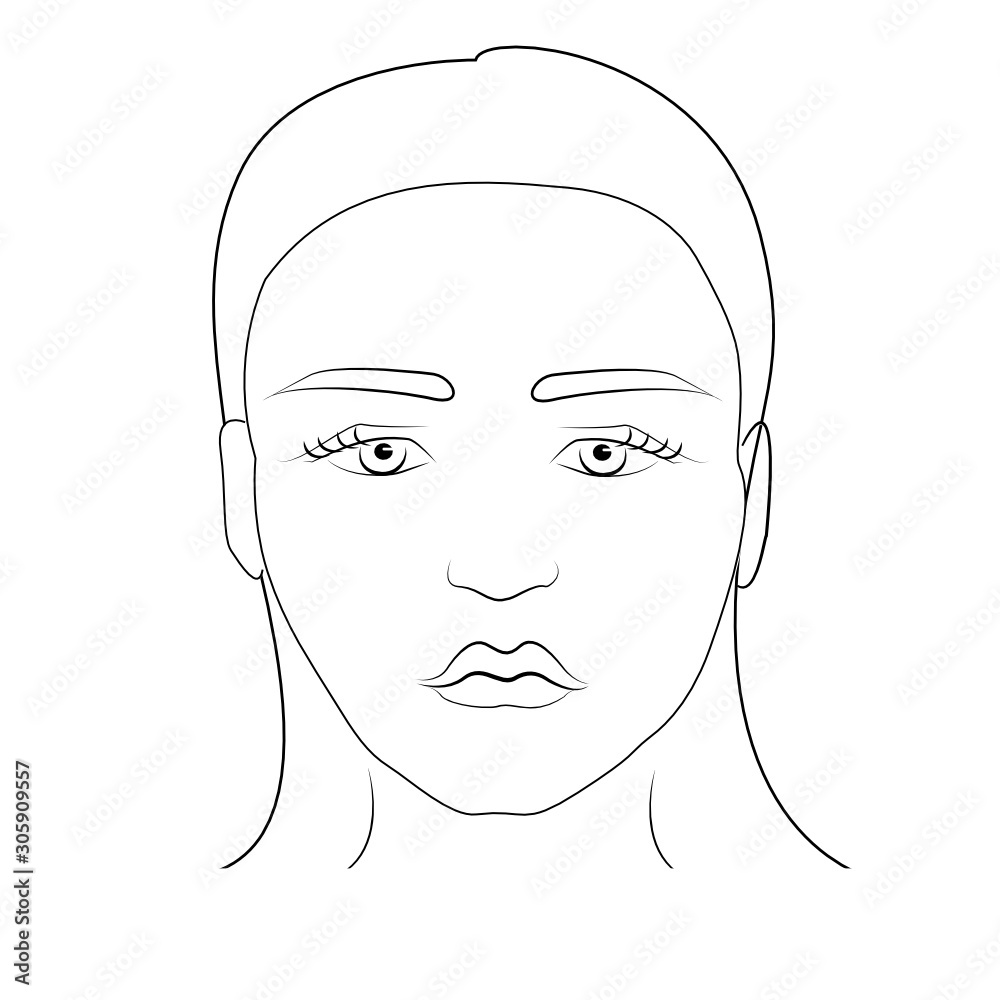 Human Face Outline For Makeup