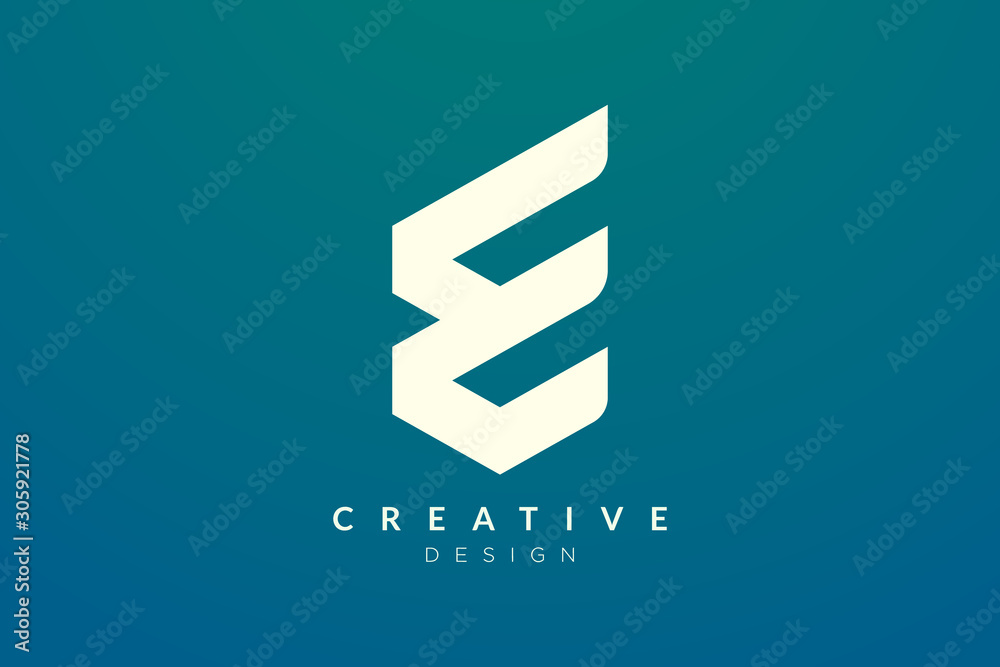 Initial monogram logo design letter E. Simple and modern vector design ...