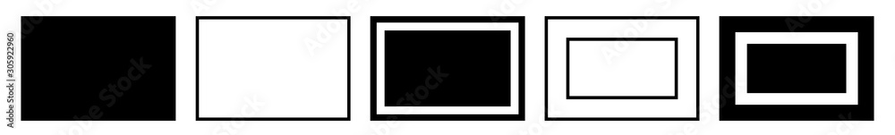 Rectangle Icon Black | Label Rectangles | Box Symbol | Frame Logo ...