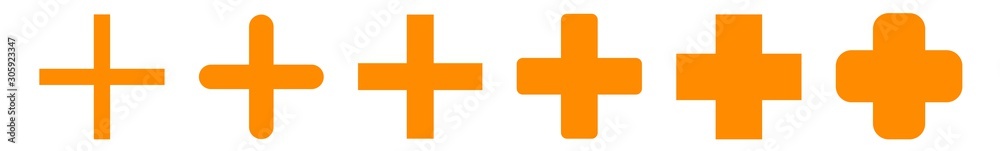 Plus Icon Orange | Pluses | Cross Symbol | Addition Logo | Positive ...
