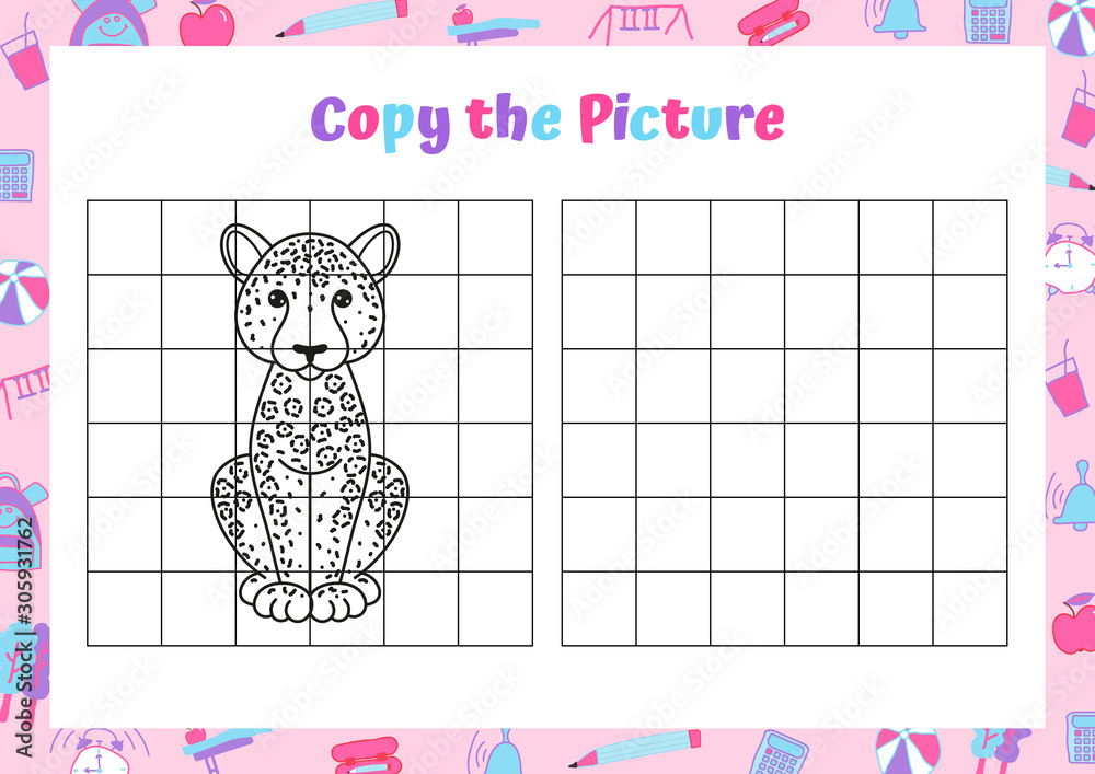 Copy the picture. Drawing activity for kids. Educational game for ...