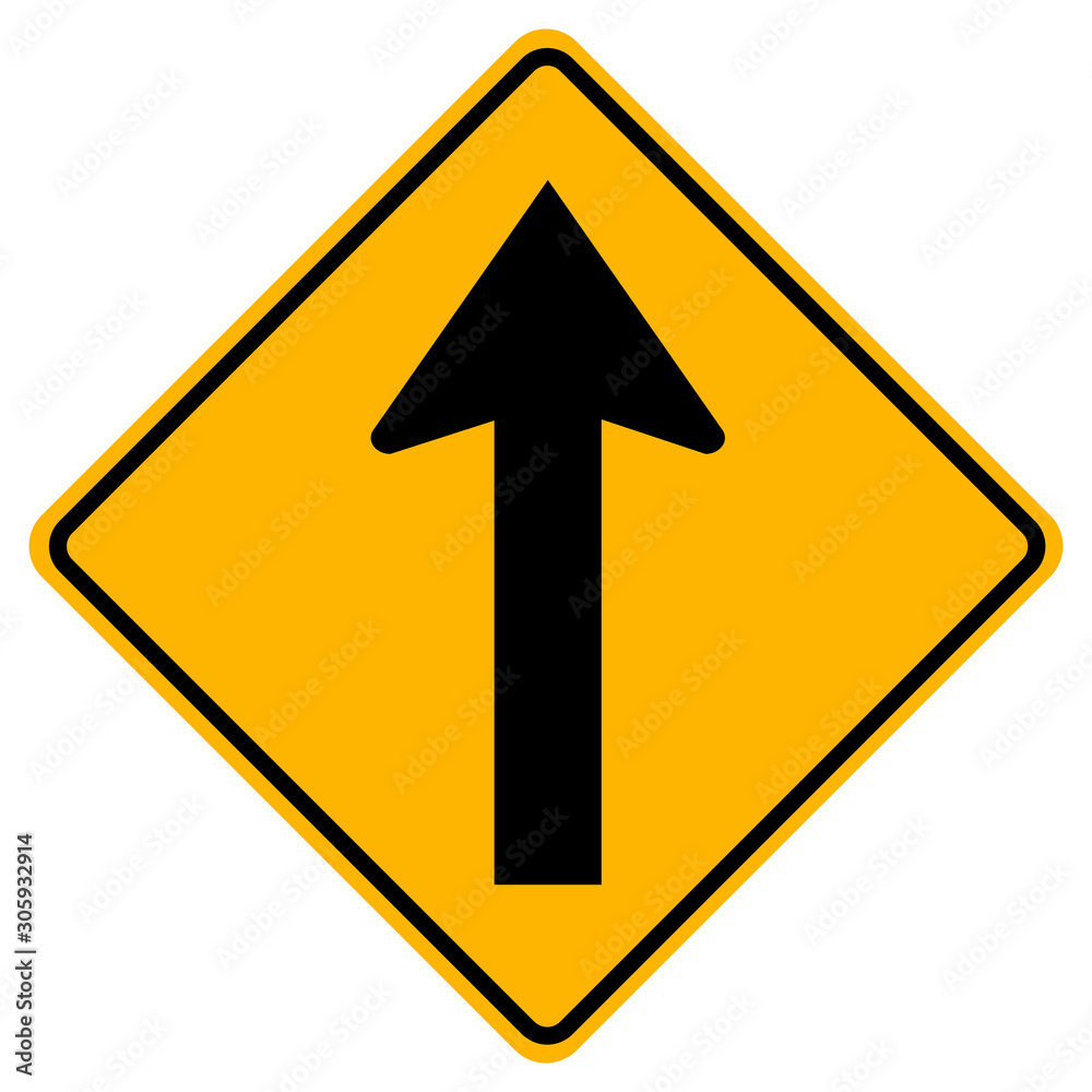 Go Straight Traffic Road Sign,Vector Illustration, Isolate On White ...