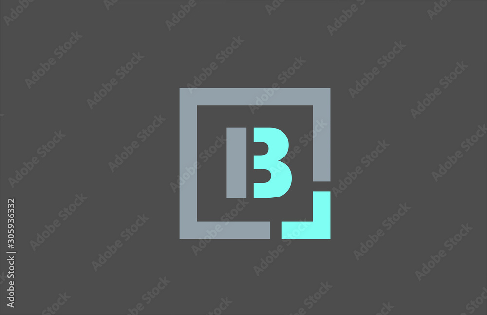 grey letter B alphabet logo design icon for business Stock Vector ...