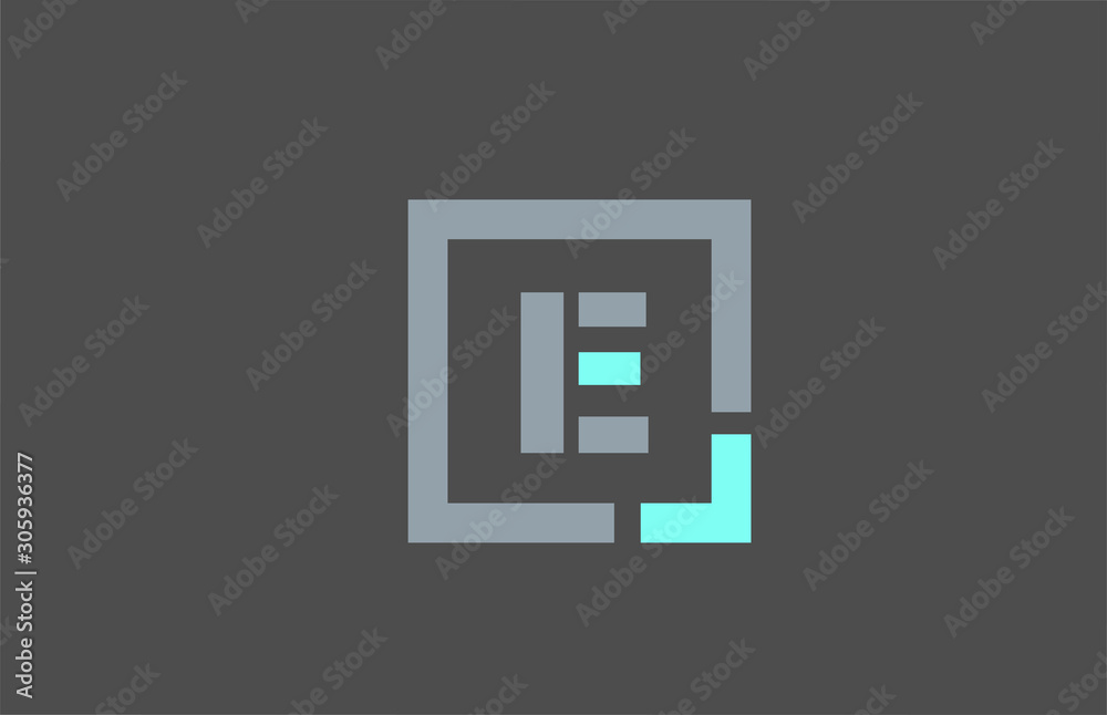 grey letter E alphabet logo design icon for business Stock Vector ...