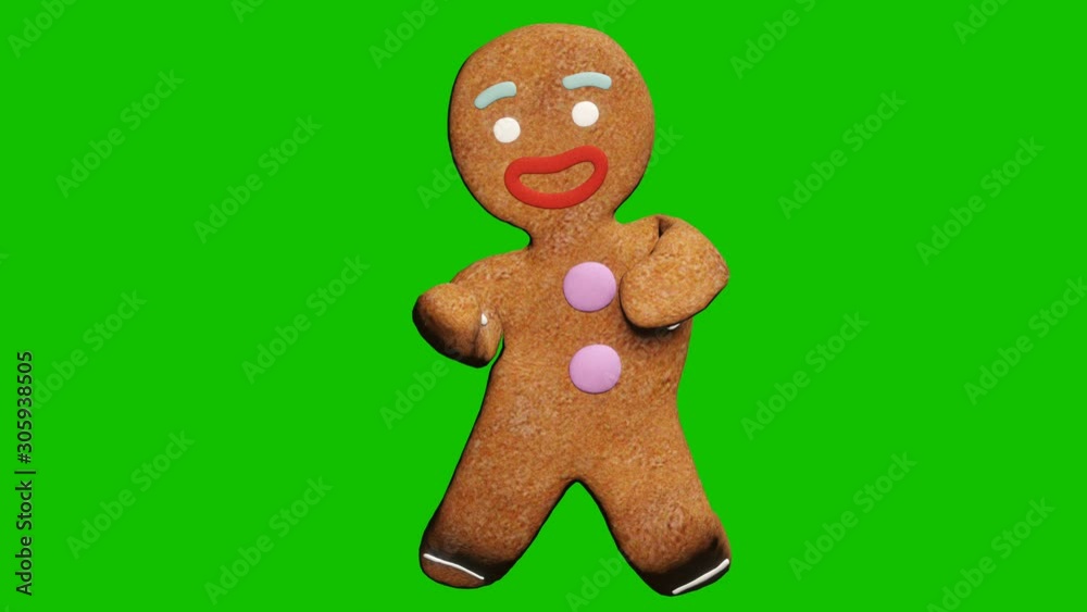 The gingerbread man is dancing a Christmas dance. The concept of the ...