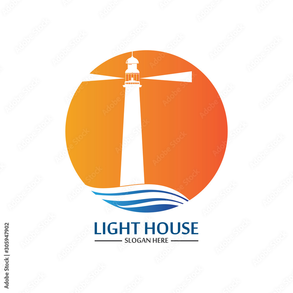 Lighthouse logo icon vector template Stock Vector | Adobe Stock