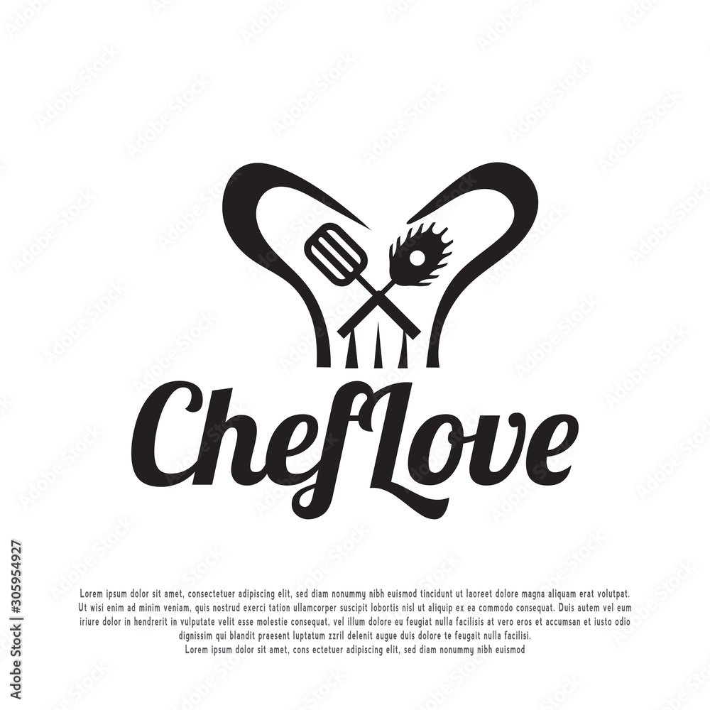 Chef logo with a fancy chef hat concept. luxury black, can be used for ...