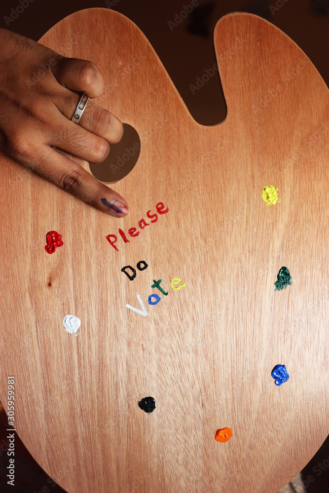 Vote Appealing Wooden Color Palette Stock Photo | Adobe Stock