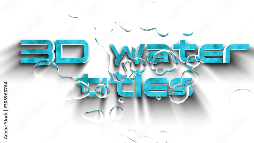 3D Water Titles Stock Template | Adobe Stock