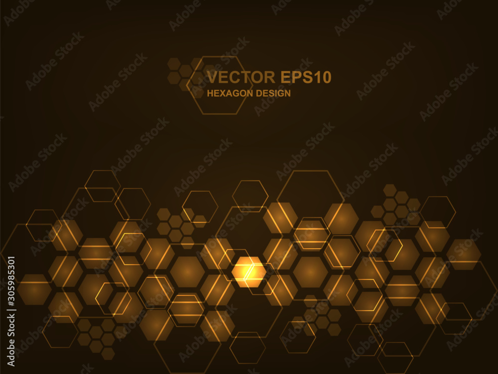 Blockchain Technology Background. Futuristic modern hi-tech brown ...