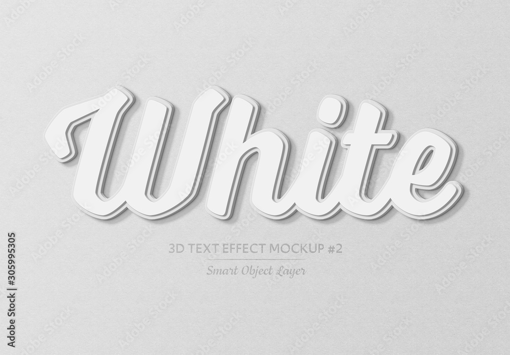 White 3D Text Effect Stock Template | Adobe Stock