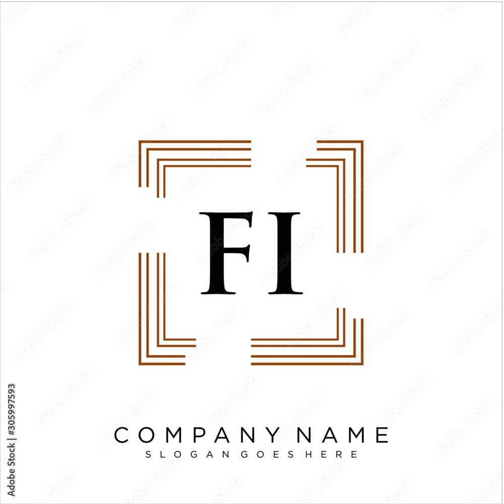 Initial letter FI template logo Stock Vector | Adobe Stock