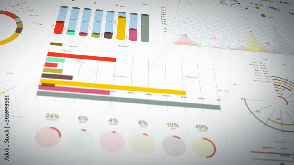 Business Statistics, Market Data And Infographics Layout/ 4k animation ...