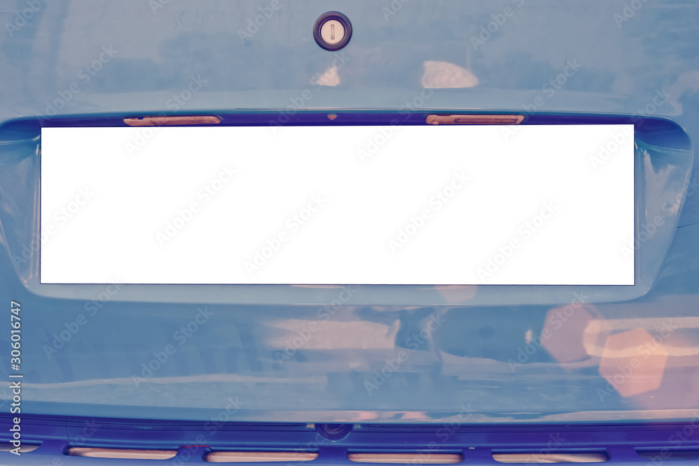 empty white template car licence identification plate number blank ...