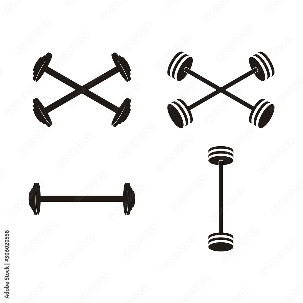 barbell cross icon element vector for sport design logo, cross fit, gym ...