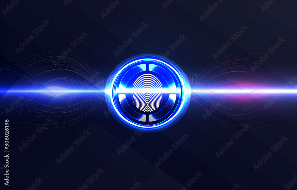 Identification scanners set. Finger Scan in Futuristic Style. Biometric ...