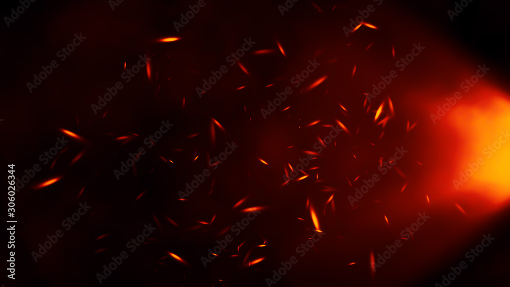 Fire embers particles with smoke spotlight texture overlays . Burn ...