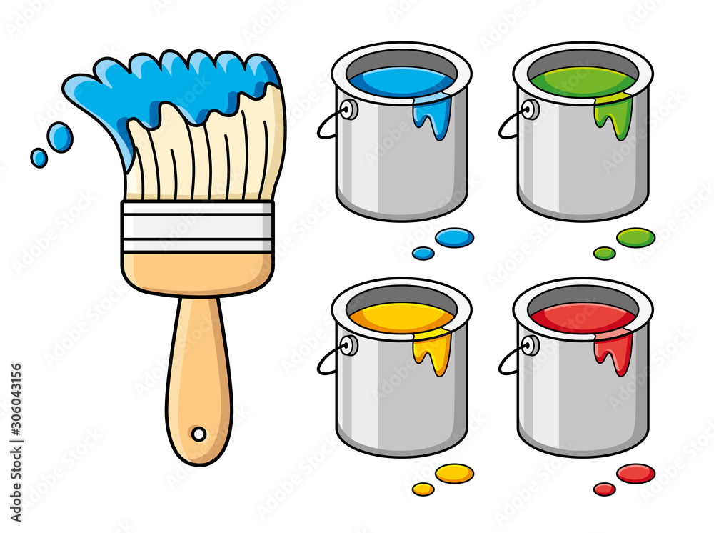 Paint Cans And Brushes Clip Art