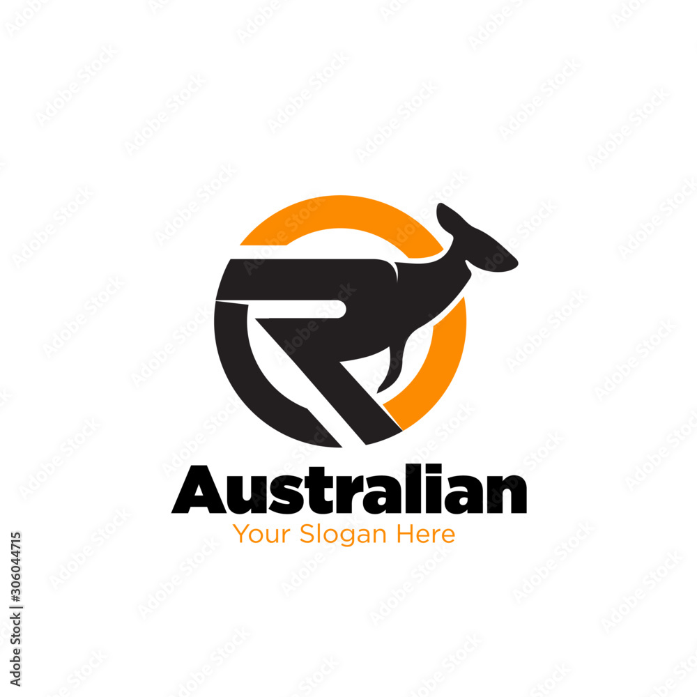 australian kangaroo logo designs modern Stock Vector | Adobe Stock