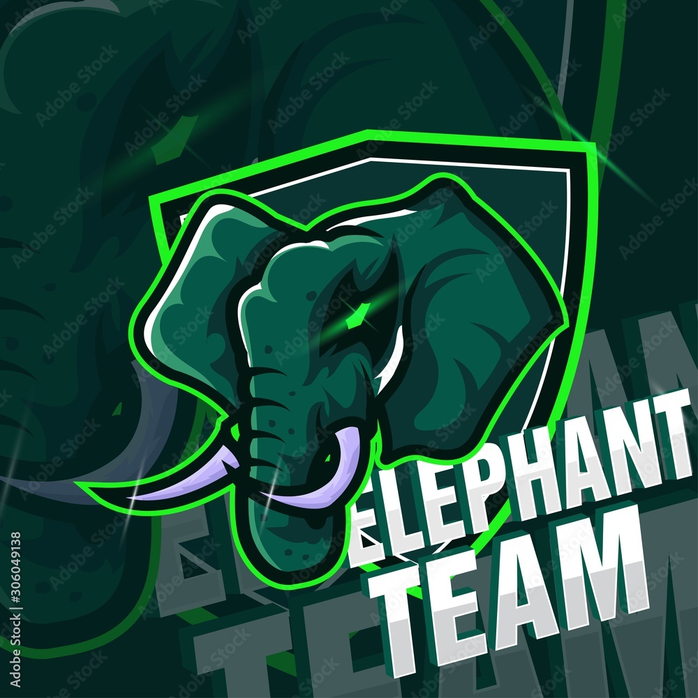 elephant head vector mascot logo design vector with modern illustration ...