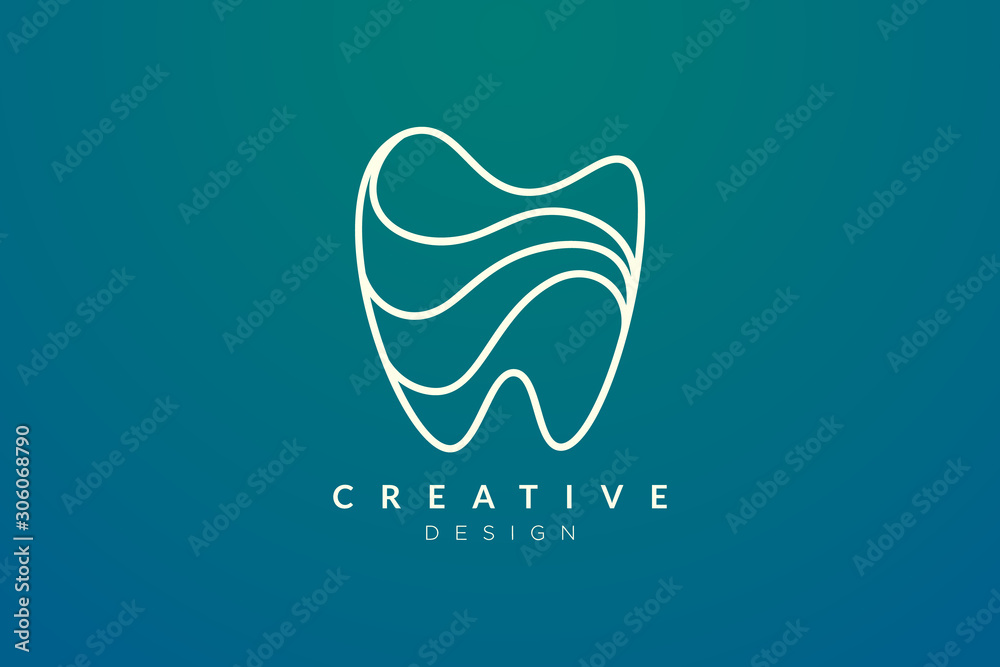 Tooth shape design ideas. Modern minimalist and elegant vector ...