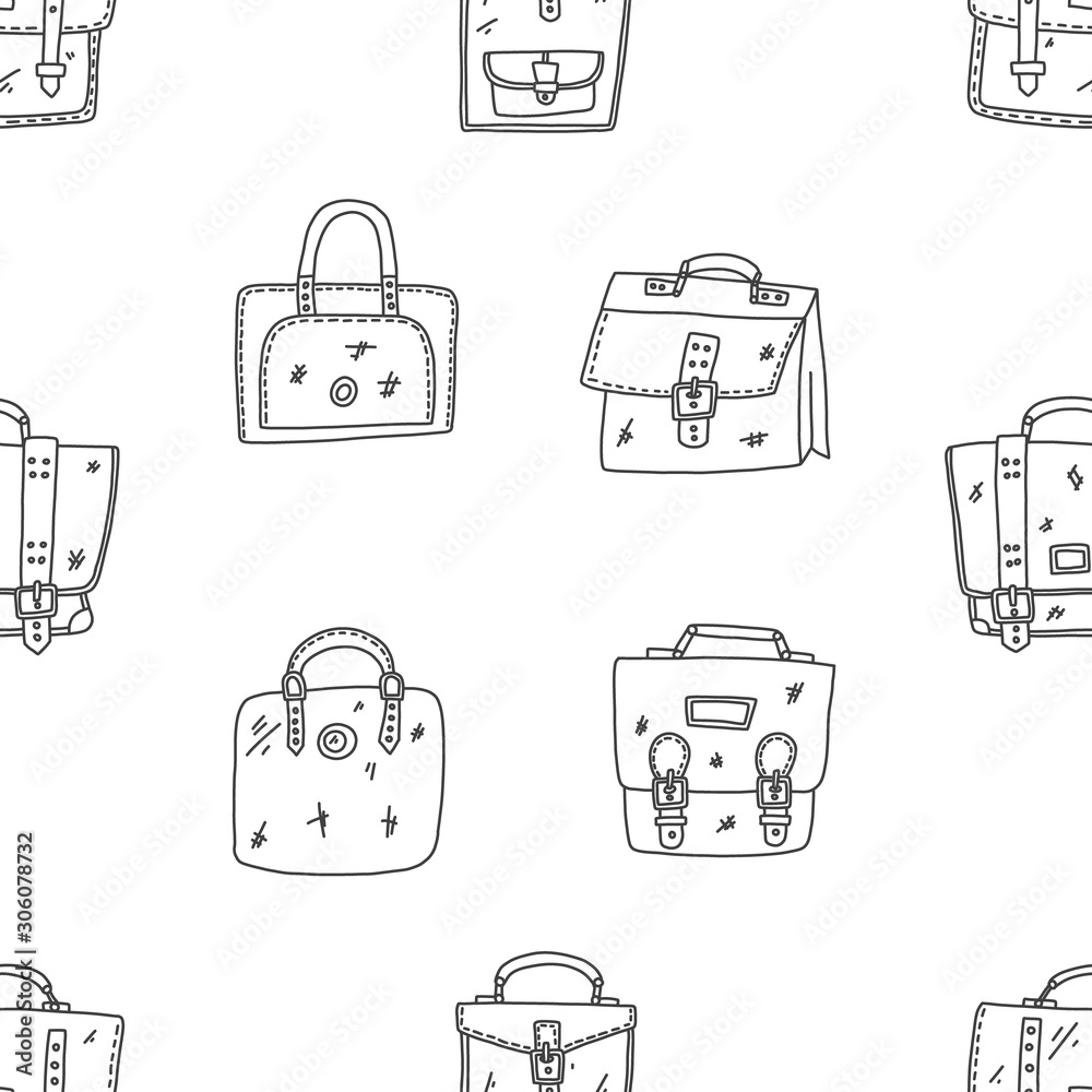 patern flyer, briefcase hand drawn sketch case. Stock Vector | Adobe Stock