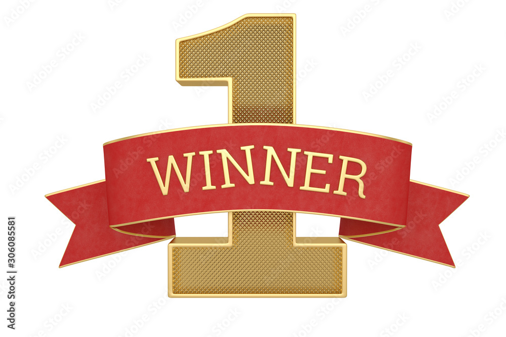 First place competition winner. Win award. Champion celebration with ...