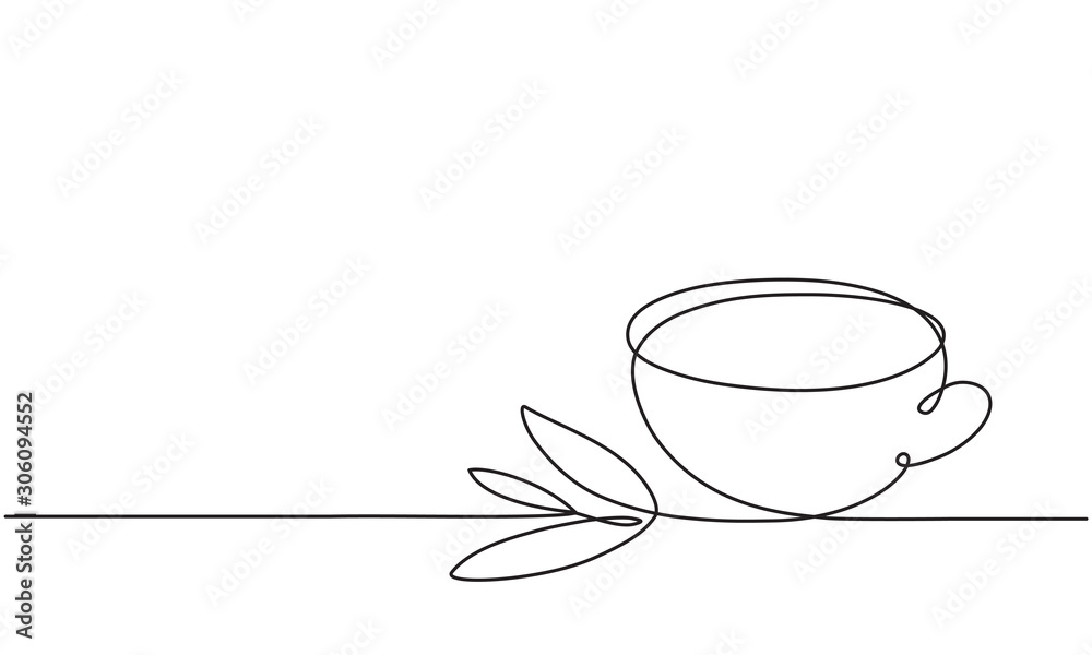 Simple Tea Cup Drawing