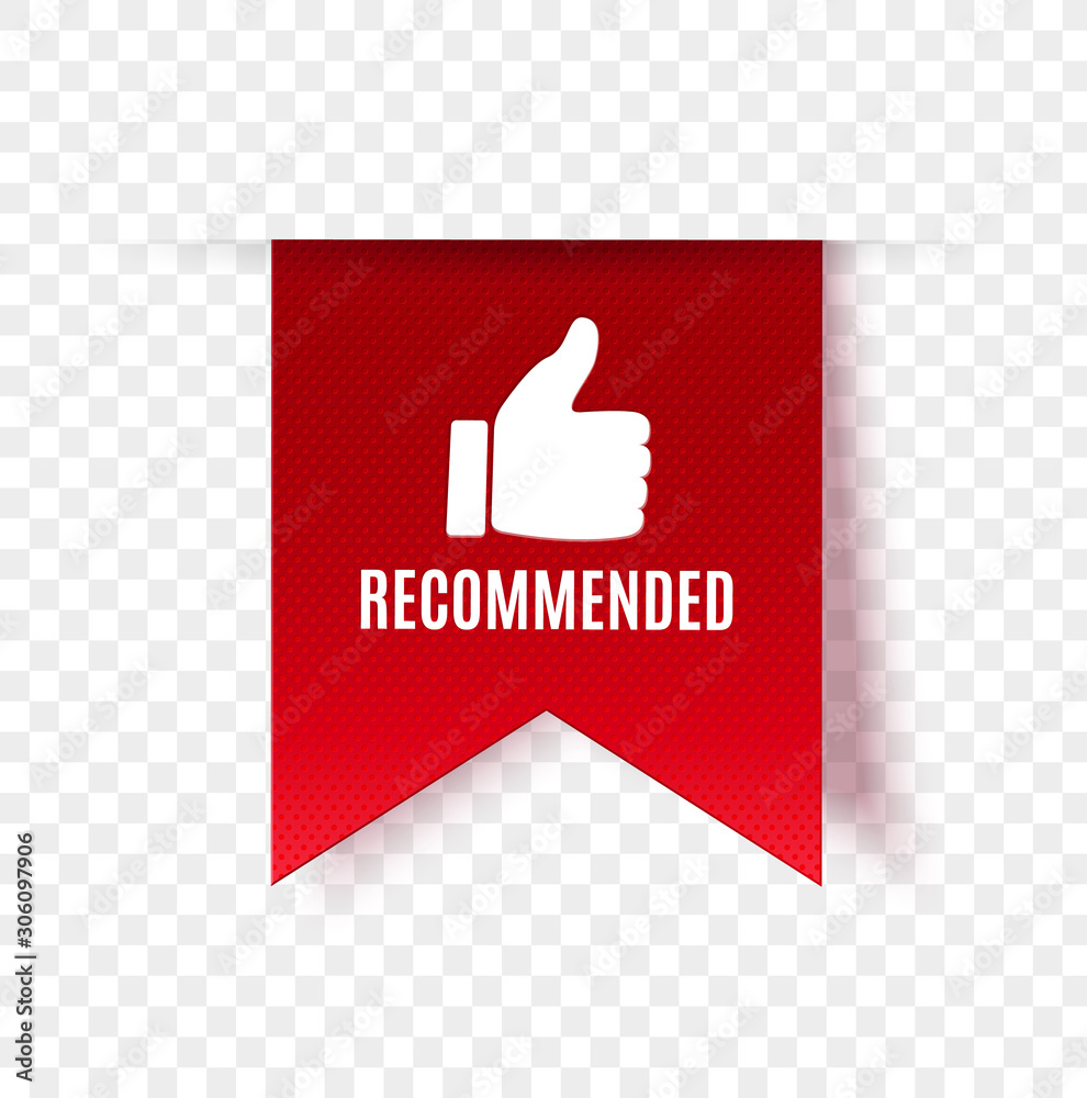 Recommended tag isolated. Vector Stock Vector | Adobe Stock