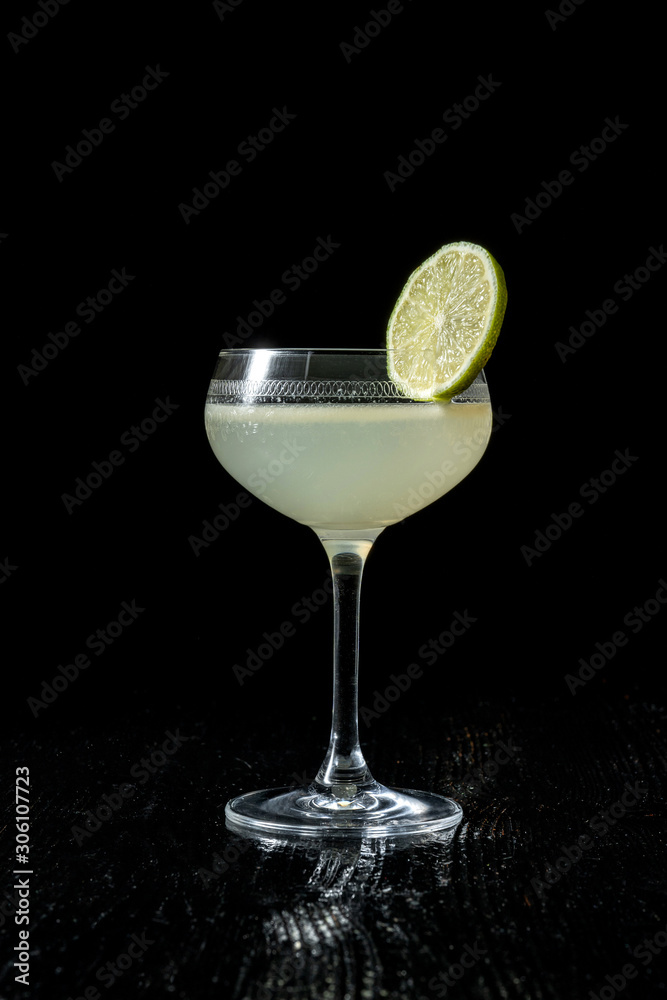 Classic daiquiri on the dark background. Luxury craft drink. Stock ...