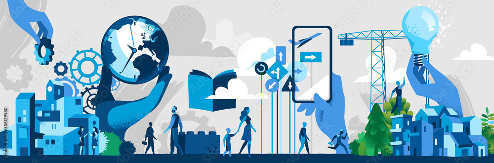 Building the future concept - Vector Stock Vector | Adobe Stock