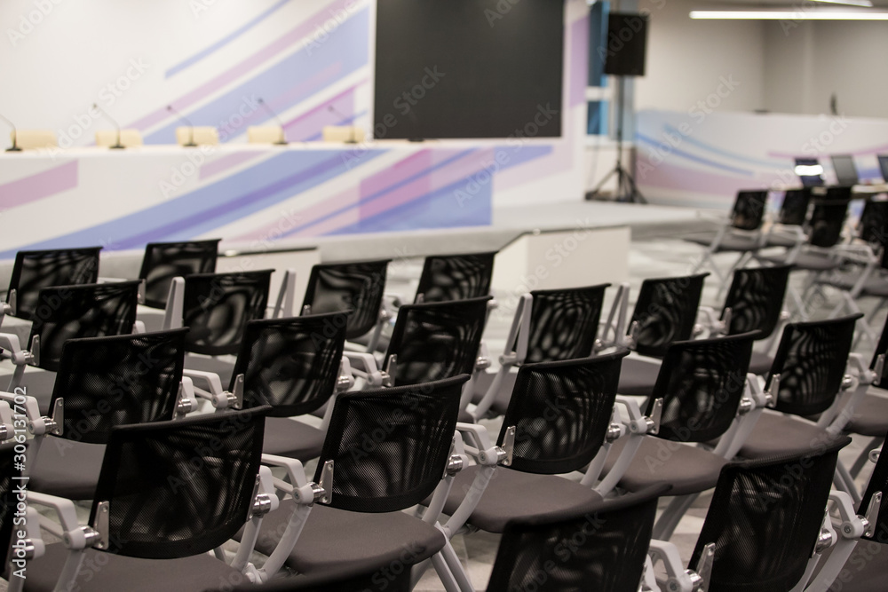 chairs in an empty conference room, interior Stock Photo | Adobe Stock