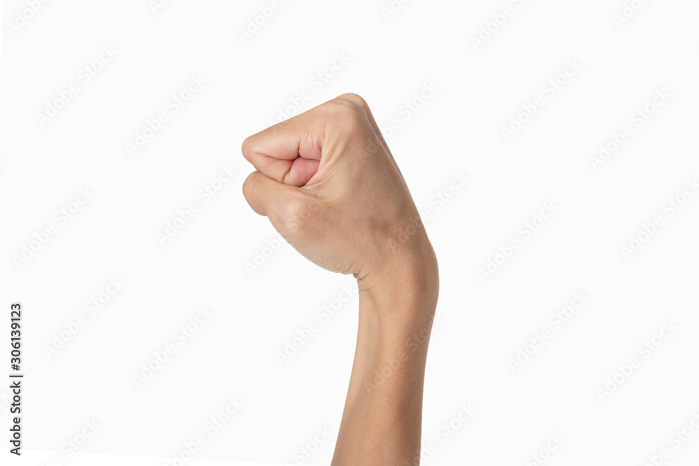 hand gesture. make a fist side view Stock Photo | Adobe Stock