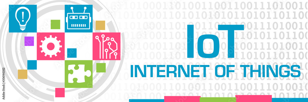 IoT - Internet Of Things Colorful Squares Grid Symbols Digital ...