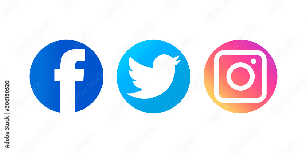 Facebook And Twitter Logos