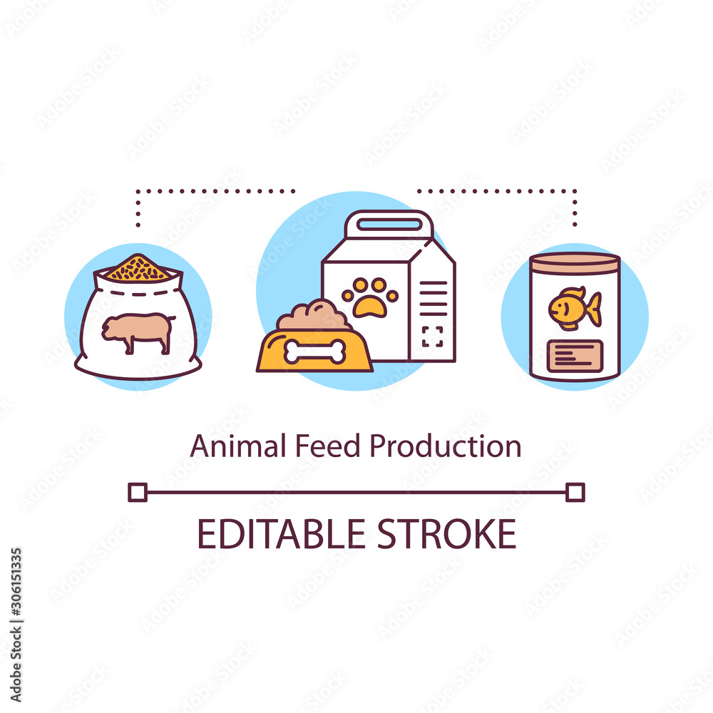 Animal feed production concept icon. Local products idea thin line ...