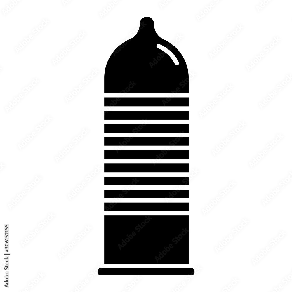 Ribbed Condom Glyph Icon Female Male Contraceptive For Safe Protected