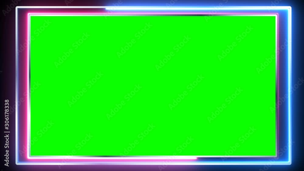 green screen green background and green box neon lights effect Stock ...