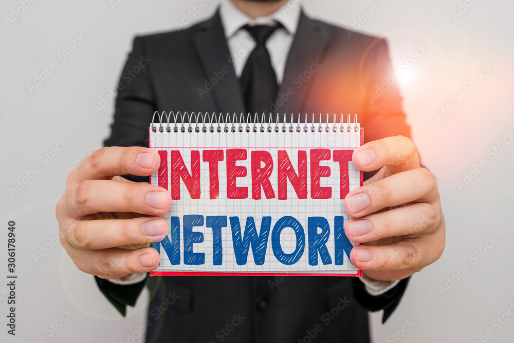 Writing note showing Internet Network. Business concept for connects ...