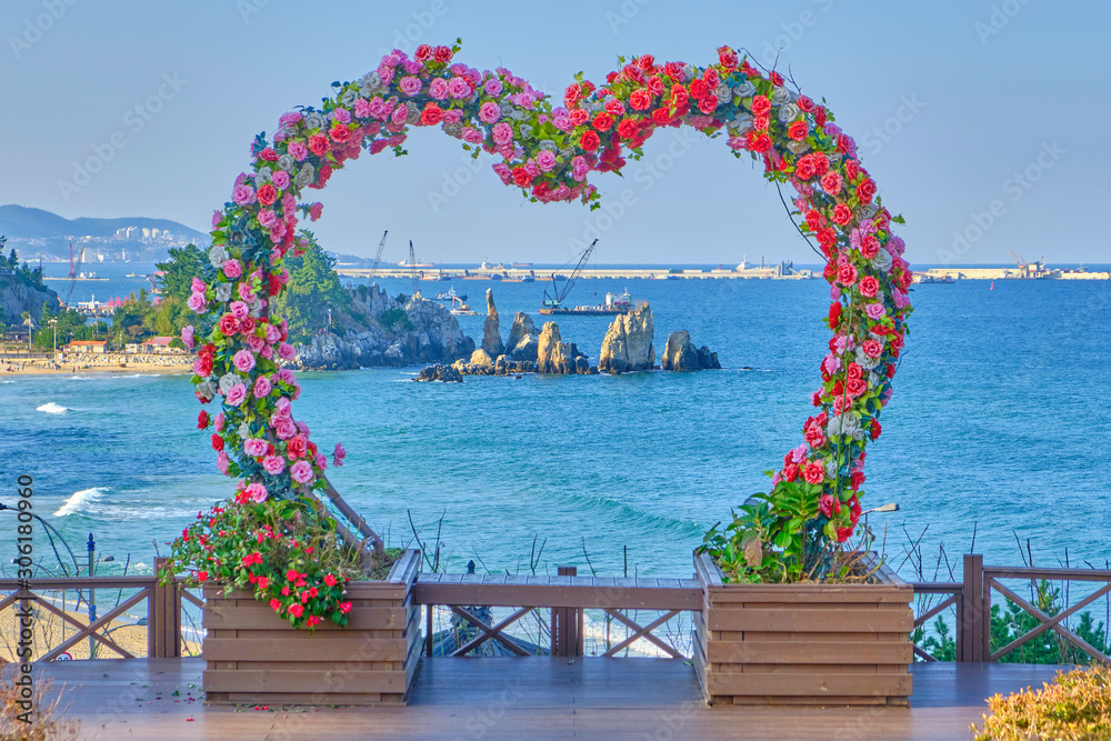 Scenic view of Chuam beach near Donghae in South Korea. Beautiful ...