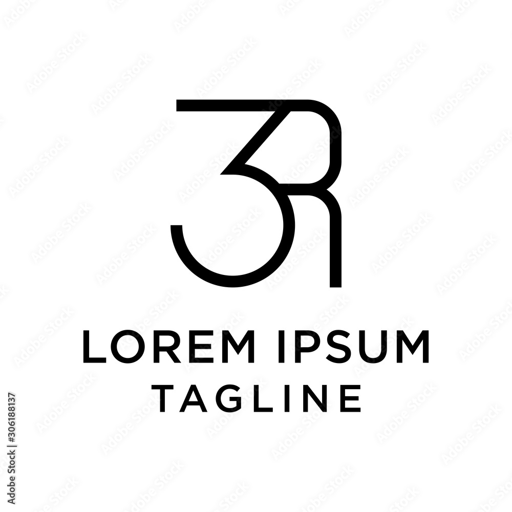 initial letter logo 3R, R3 logo template Stock Vector | Adobe Stock