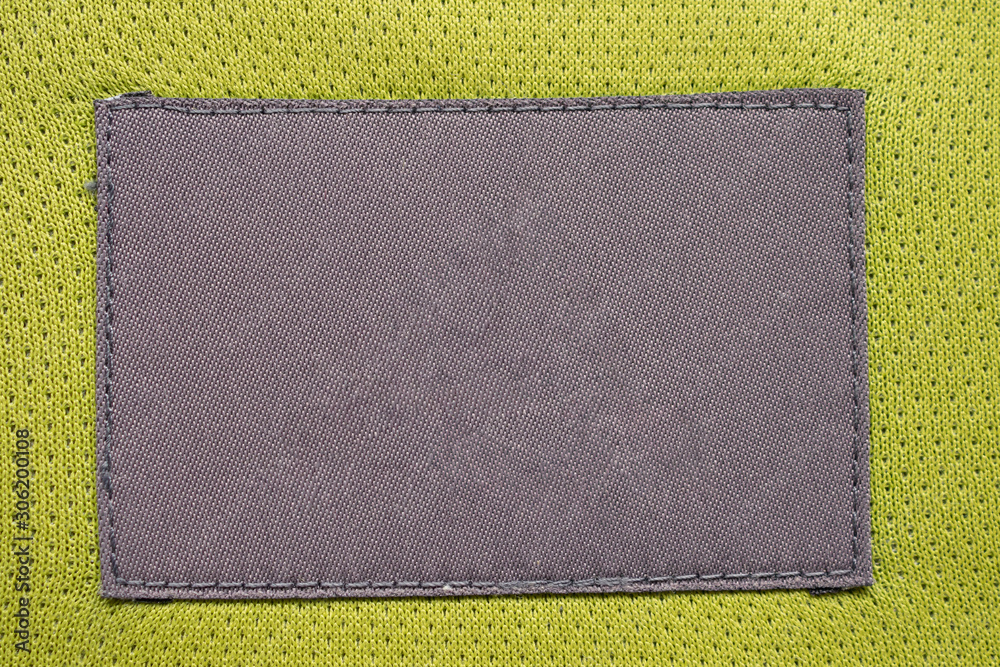 laundry care clothing label patch on polyester fabric jersey sport ...