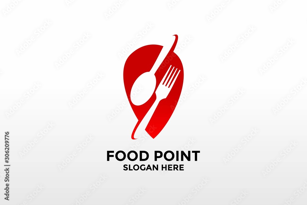 Food Point logo, Food logo vector template Stock Vector | Adobe Stock