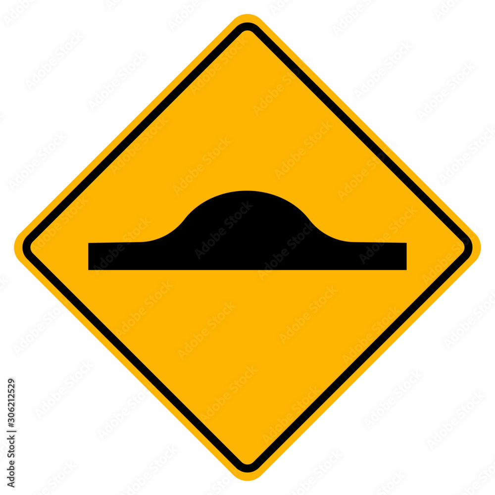 Warning Bumps ahead Traffic Road Sign,Vector Illustration, Isolate On ...