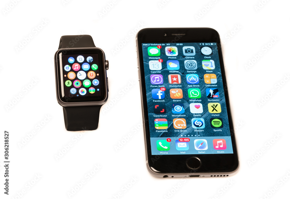 Apple Watch and iPhone Stock Photo | Adobe Stock