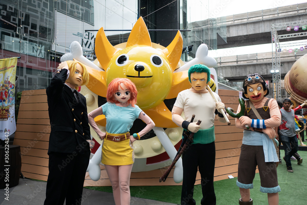 Bangkok, Thailand - August 25, 2019 : Mascots of One Piece manga series ...