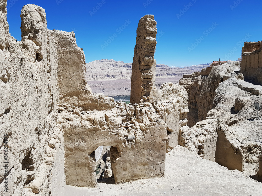 Ancient Tholing Monastery, Tibet. Ruins of ancient capital of Guge ...