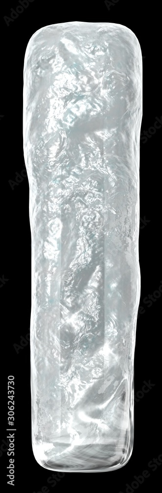 Ice Hebrew font. Ice letters 3d illustration. Frozen water in alphabet ...