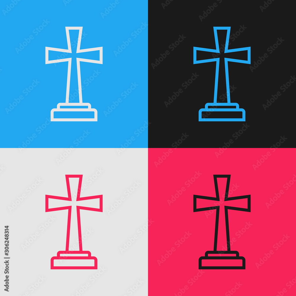 Cross Tombstone Drawing